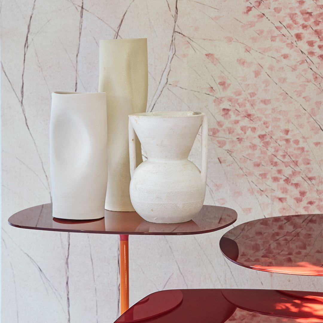 Albero Rosa Hand Painted Wallpaper Fabscarte | Artemest