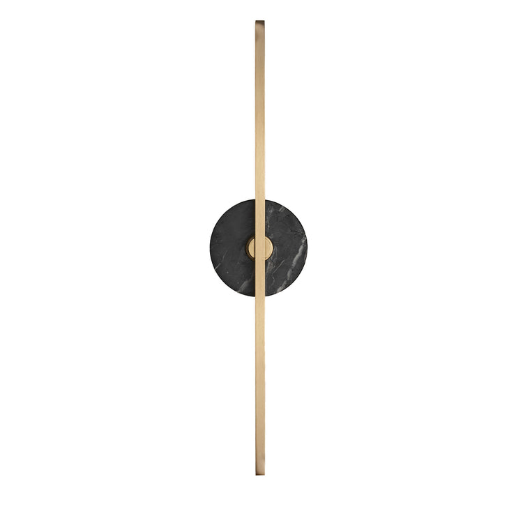 "Essential Stick" Wall Sconce in Satin Brass and Black Marquinha Marble ...