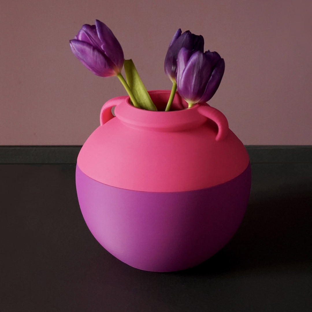Numa Pompilio L Bicolor Purple And Pink Amphora Pop Pot | Artemest