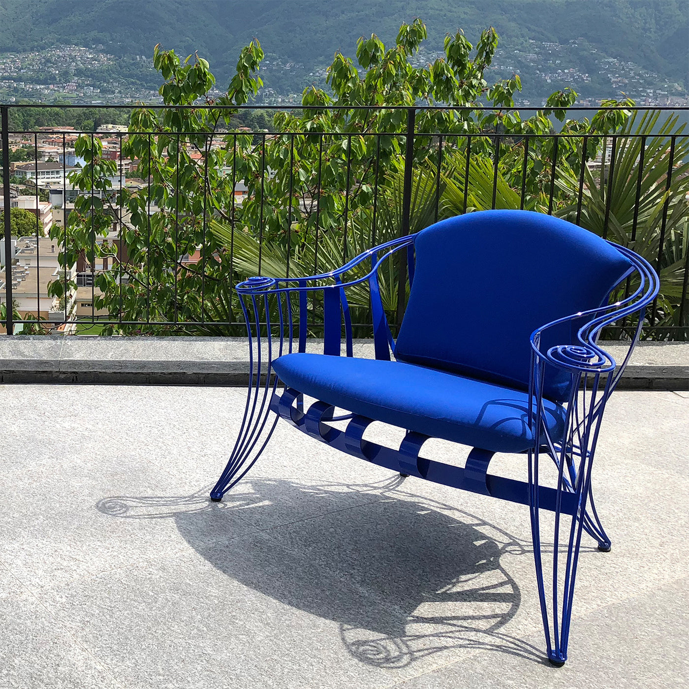 Opus Garden Blue Armchair by Carlo Rampazzi Sergio Villa | Artemest