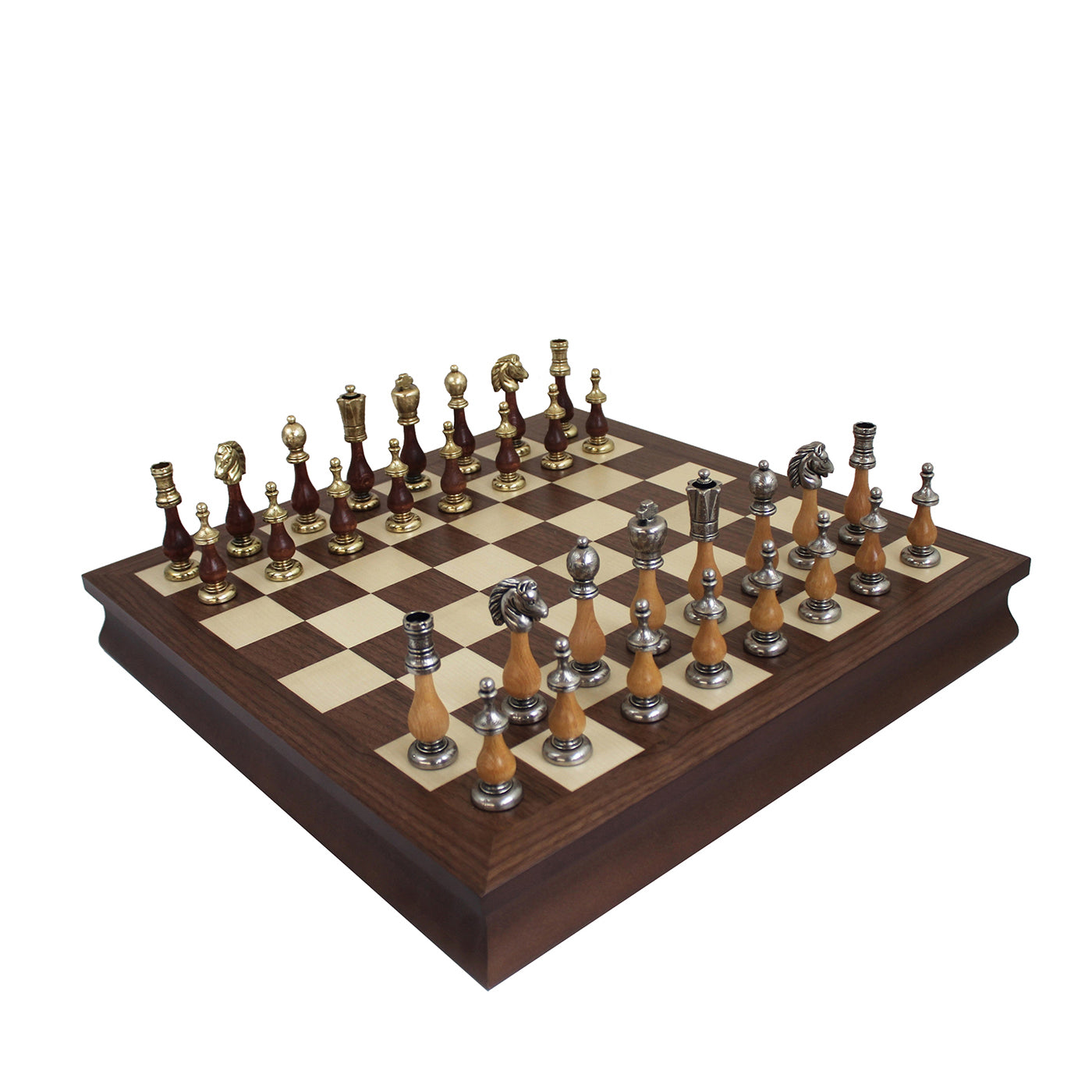 Traditional Italian Chess Set in Walnut Italfama | Artemest