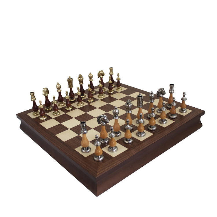 Traditional Italian Chess Set in Walnut Italfama | Artemest