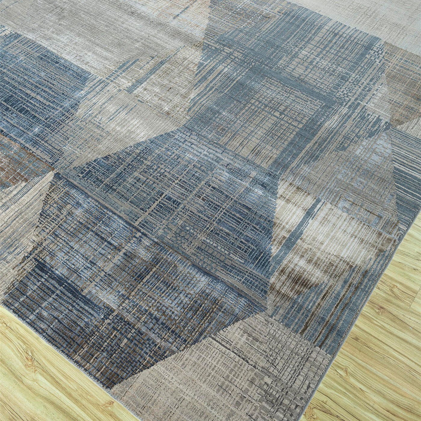 Symmetrical Waves Skyline Blue & Classic Gray Hand Tufted Rug Jaipur ...