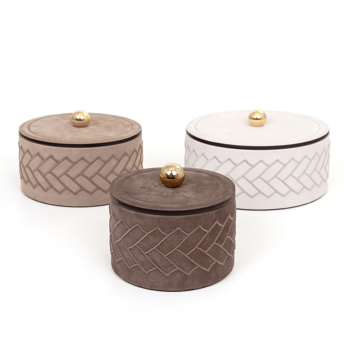 Lily Small Cylindrical Brown Box with Lid Pinetti | Artemest
