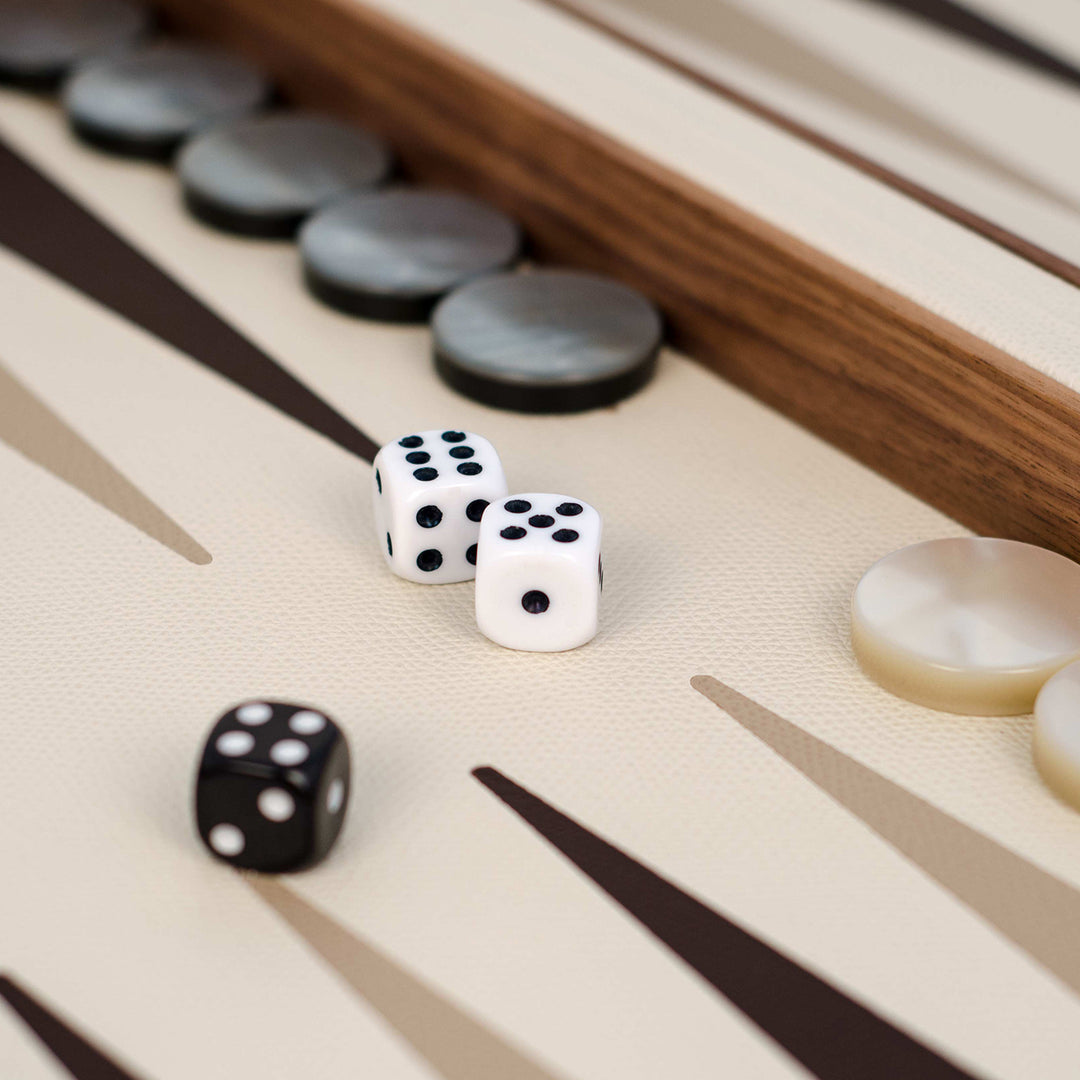 Cream Backgammon Board Game Pinetti | Artemest