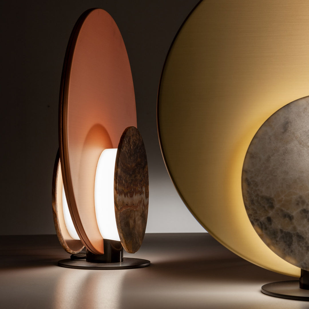 Clis Satin Brass and Gray Onyx Table Lamp Laura Meroni | Artemest