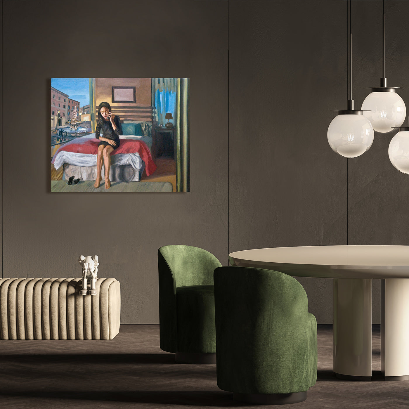 Stanza D'Albergo Oil on Cotton Painting Federico Lombardo | Artemest