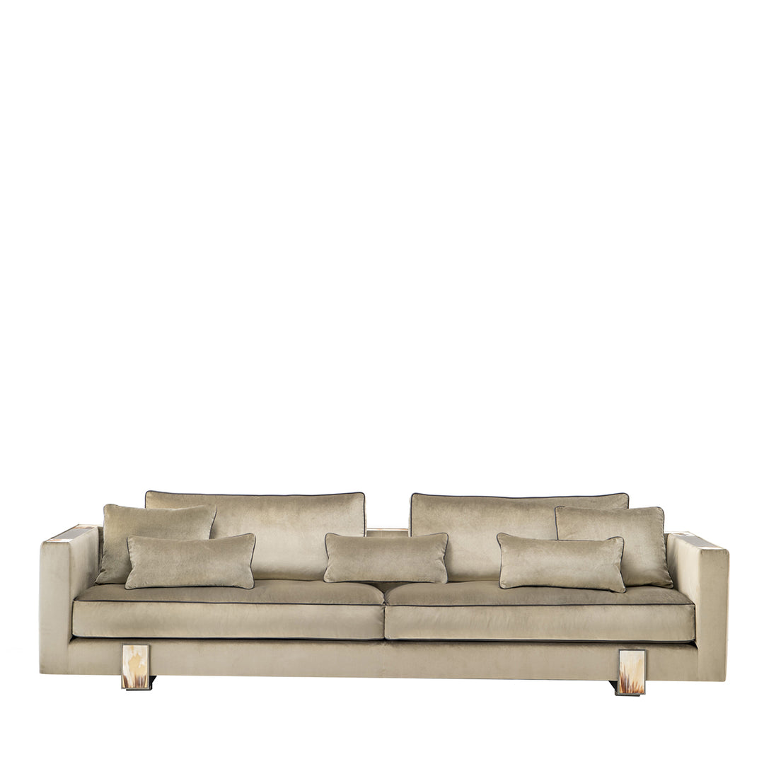 Adriano 4-Seater Beige Sofa with Horn Inlays Arcahorn | Artemest