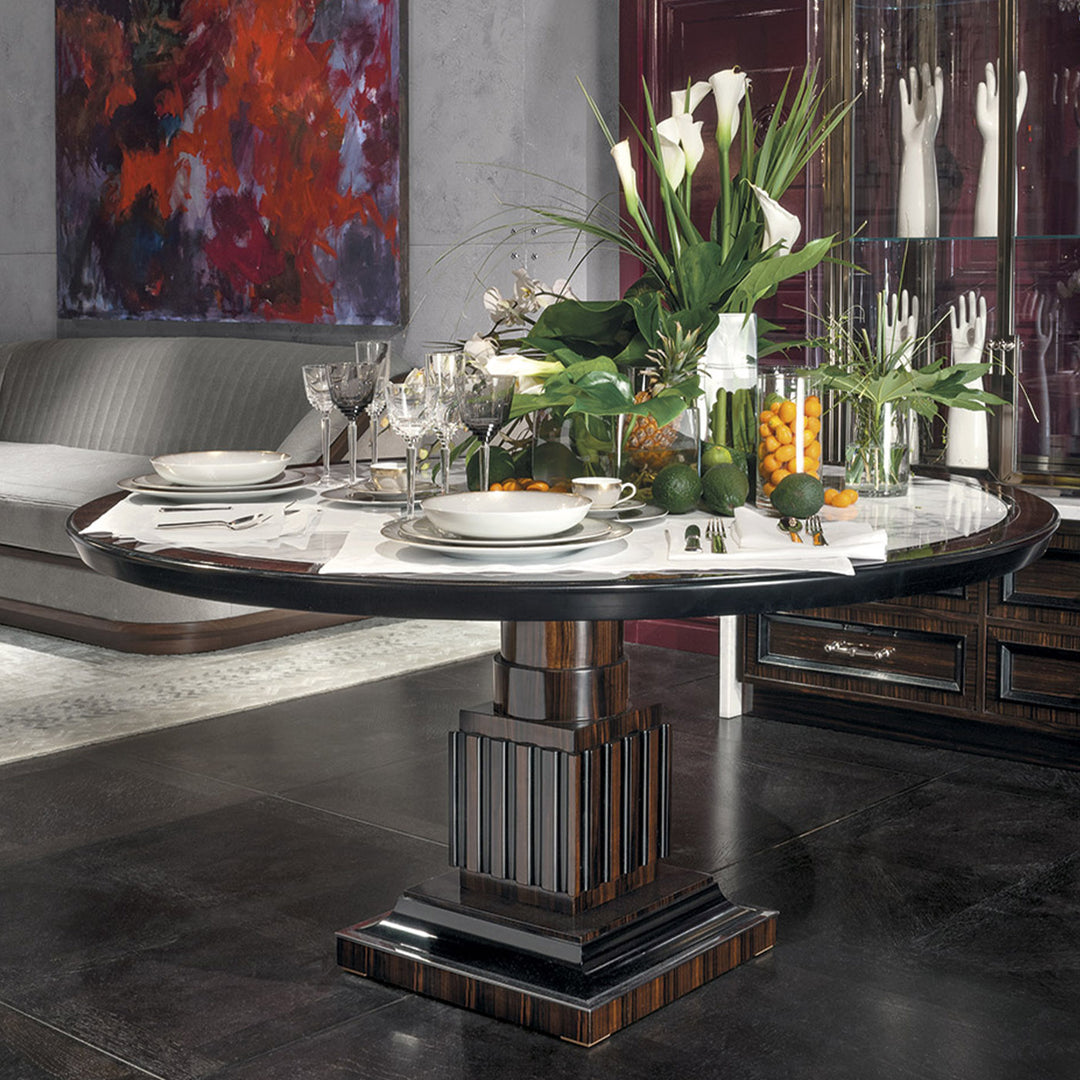 Ebony and Marble Round Table Provasi | Artemest