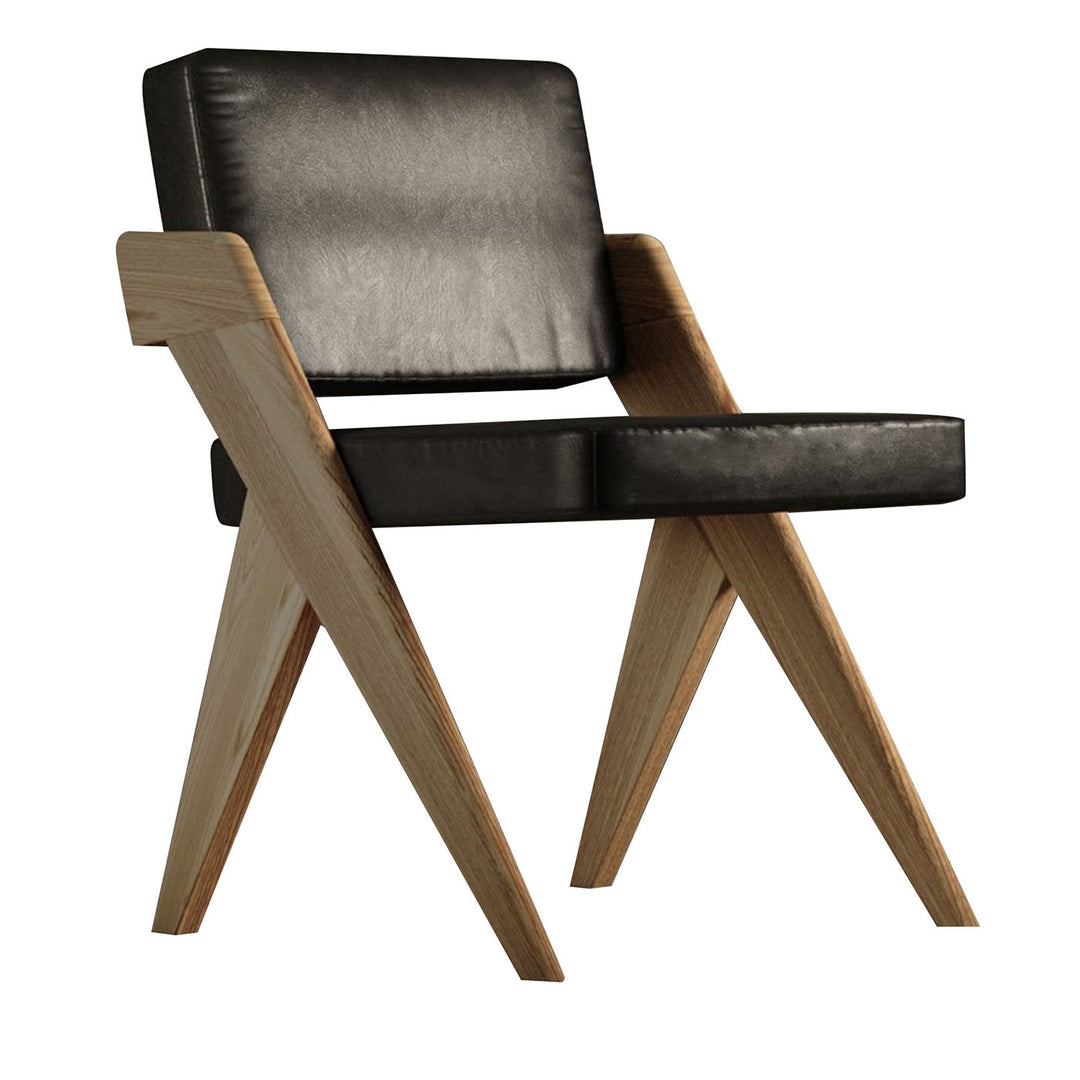 Souvenir Armless chair Black Leather Giopagani | Artemest