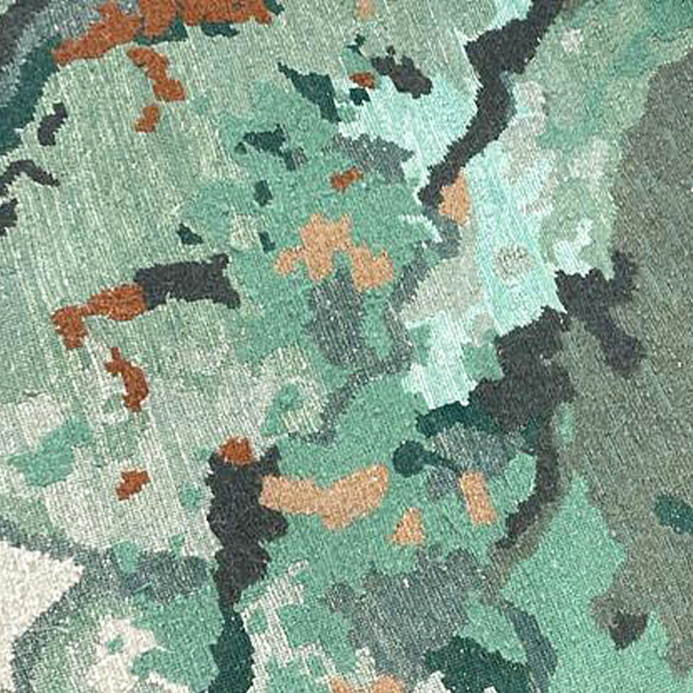 Tactile Green Wool And Bamboo Silk Round Rug Mohebban | Artemest