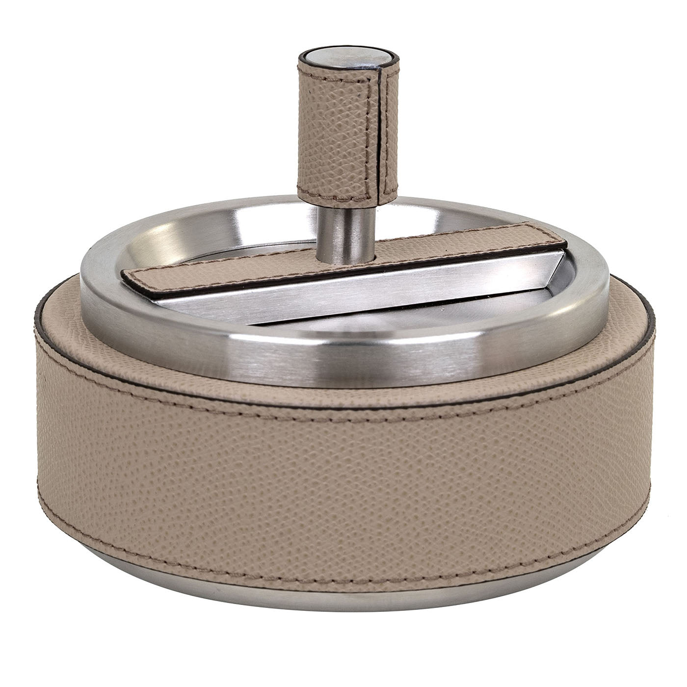 Giro Beige Leather Ashtray Pinetti | Artemest
