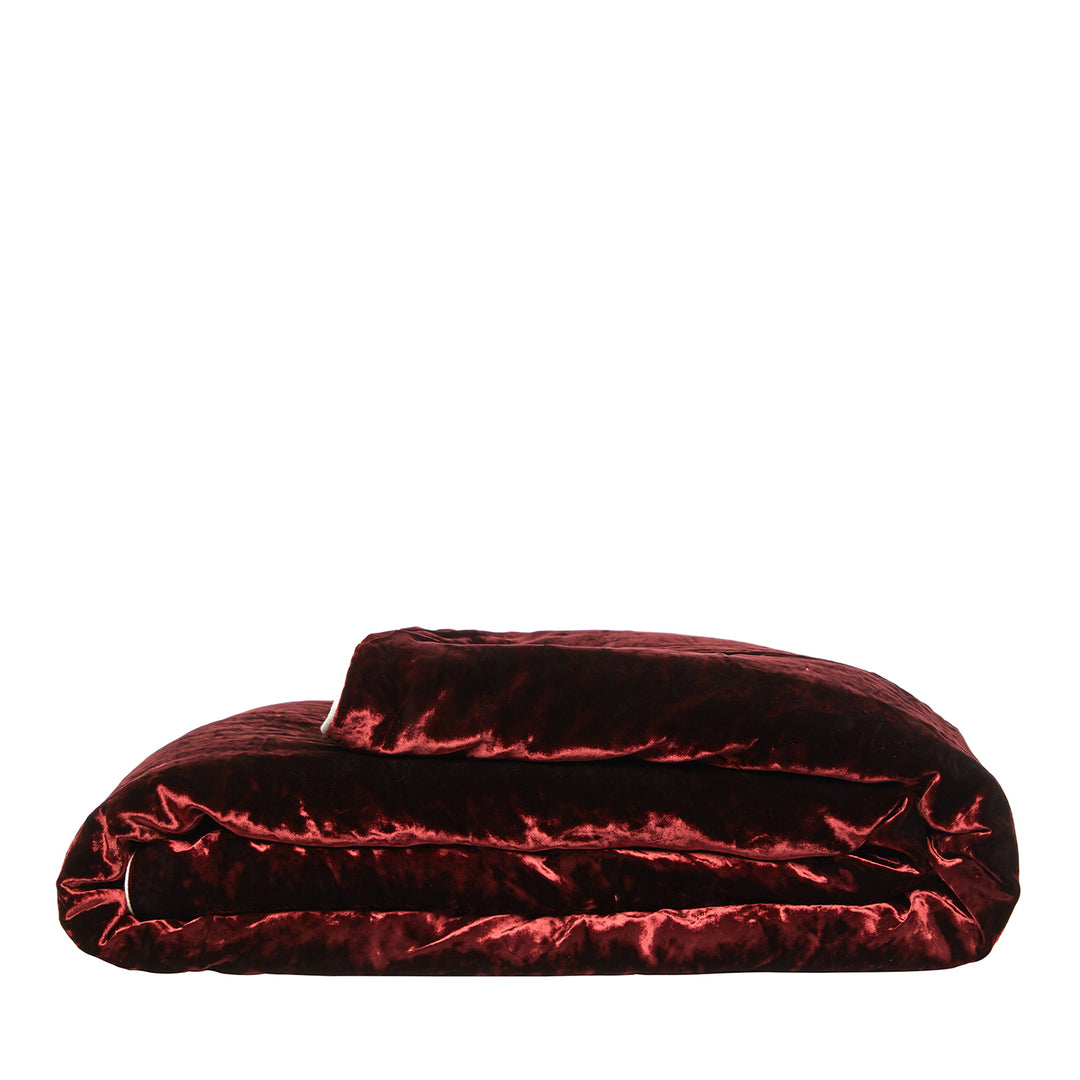 Red Velvet & Linen Blanket Once Milano | Artemest