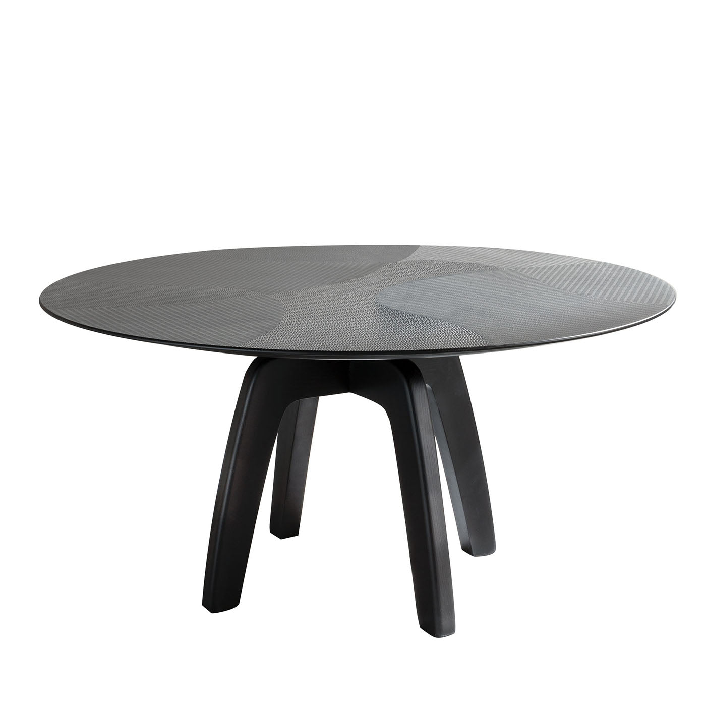 Feel Black Dyed Wood Round Dining Table Laura Meroni | Artemest