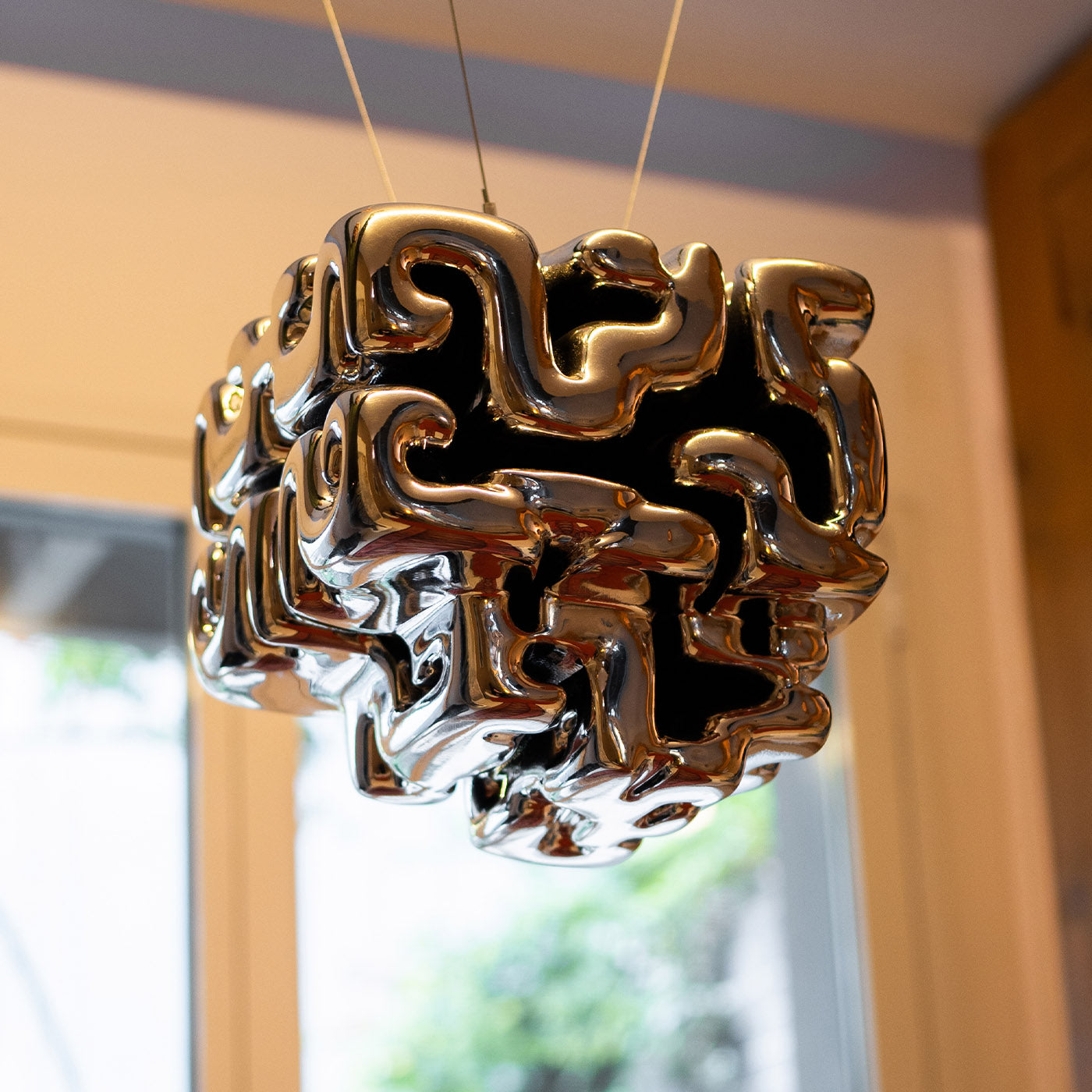 Brain Drain Chrome Sculpture Alessandro Pongan | Artemest