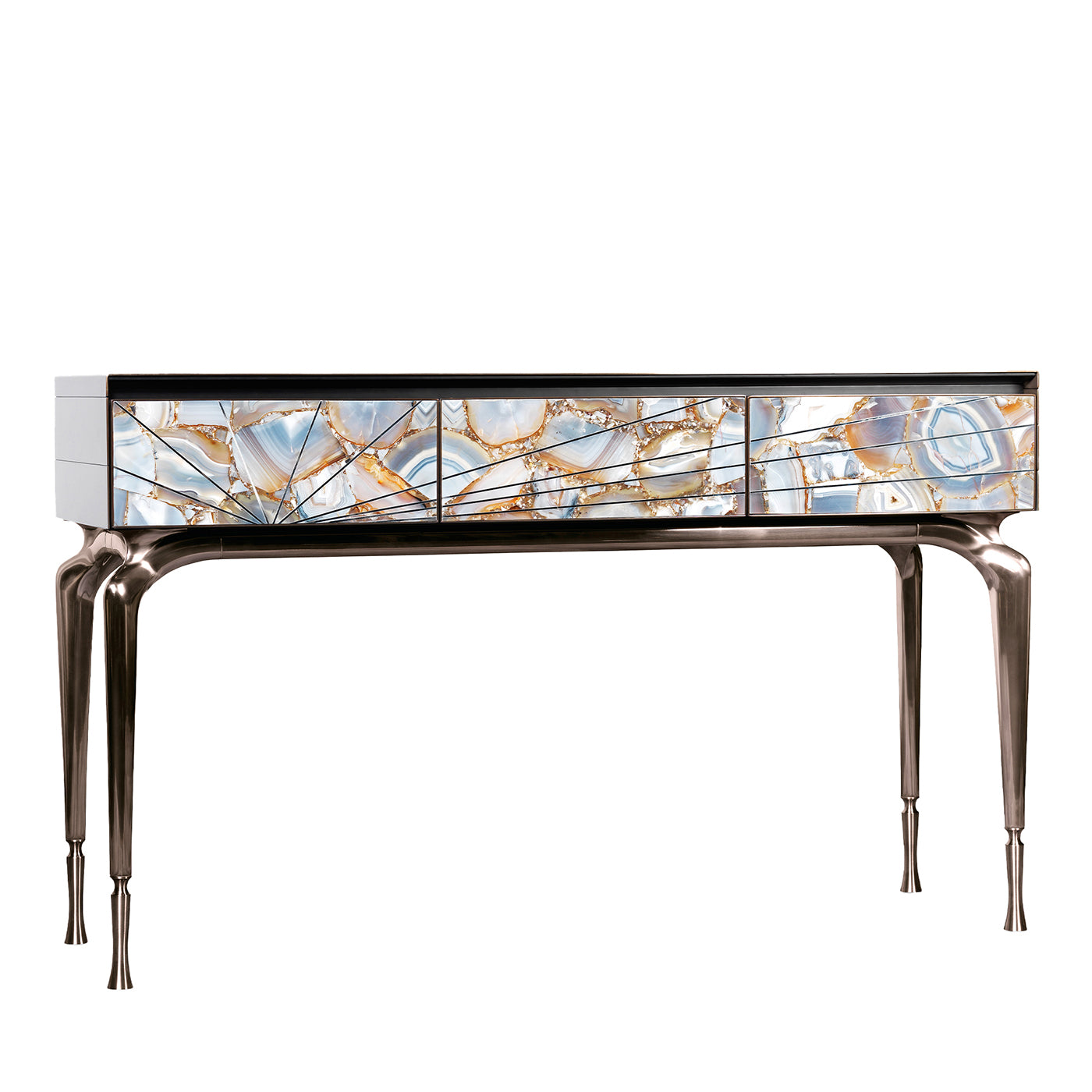 Aurora Marble And Stainless Steel Console Visionnaire | Artemest