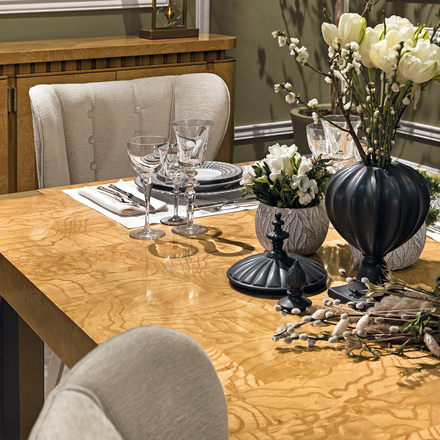 Ash Burl Rectangular Dining Table Provasi | Artemest