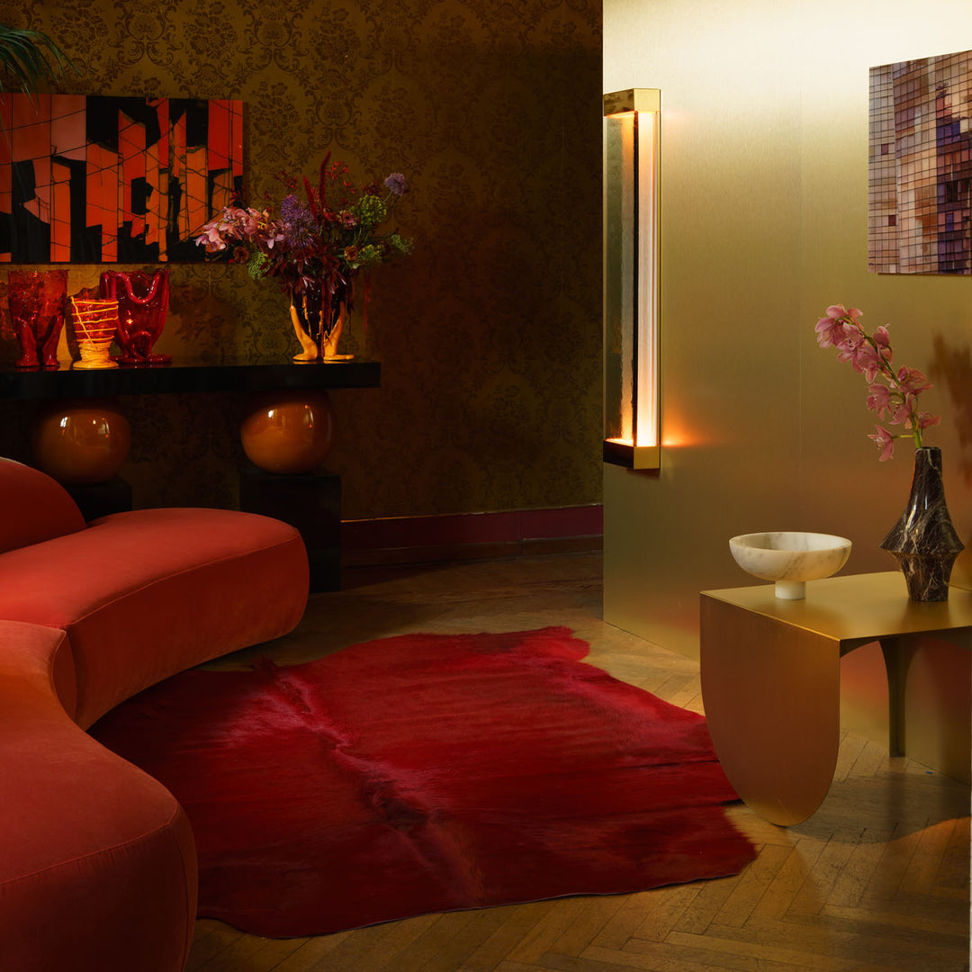 Natural Tanner Red Colored Leather Rug Sitap Carpet Couture Italia ...