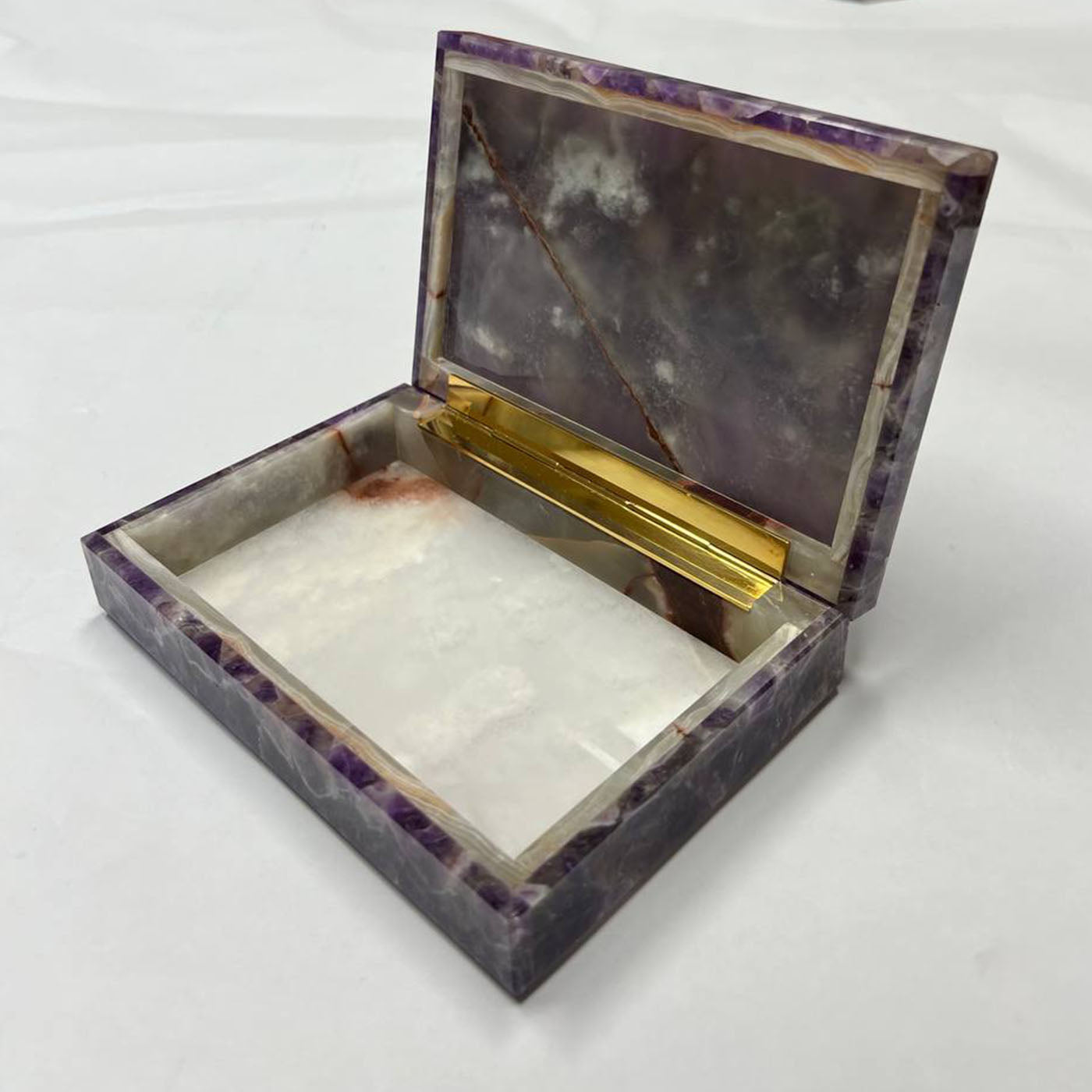 Protettore Amethyst Jewelry Box Obsydian Stone | Artemest