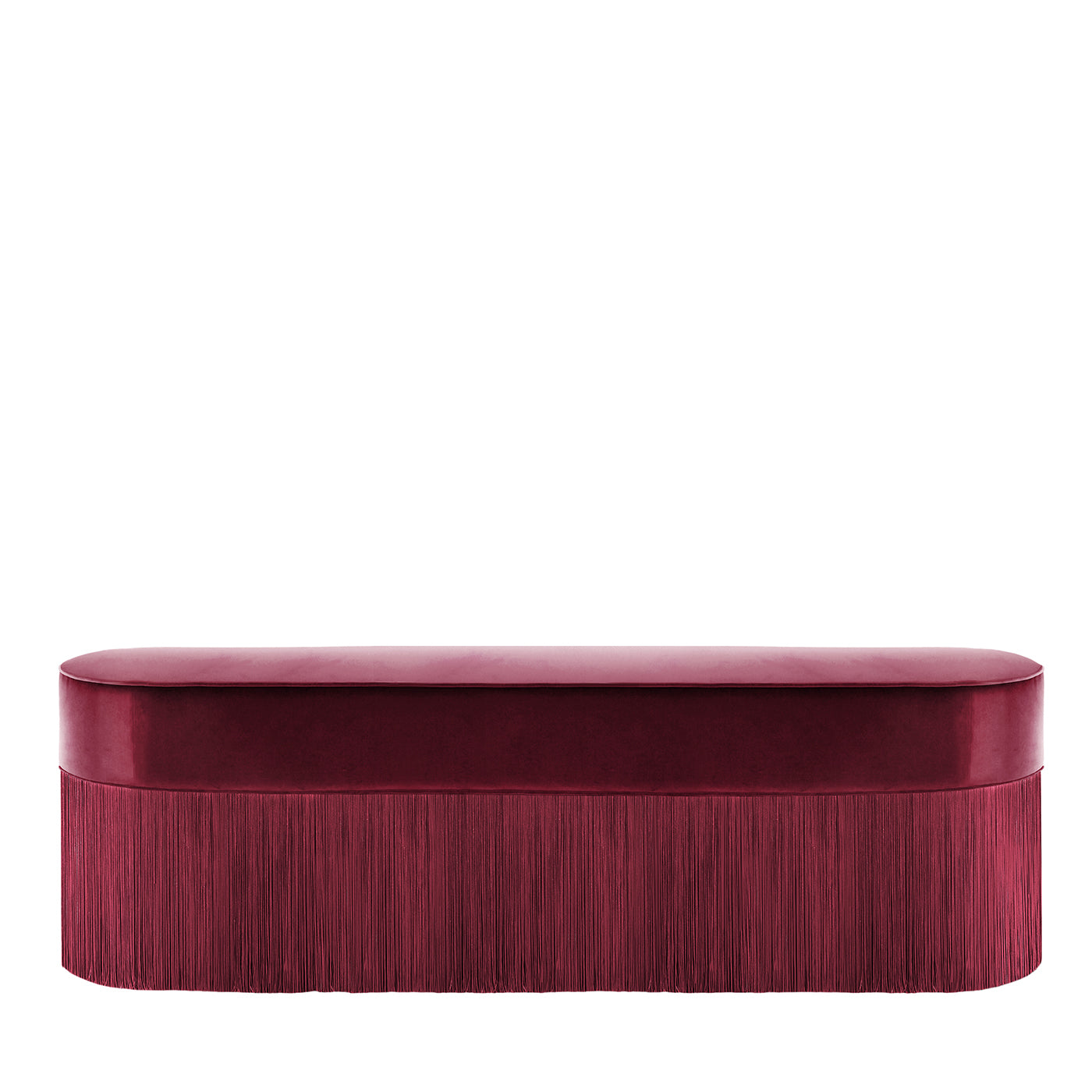 Fringed Burgundy Bench Lorenza Bozzoli Couture | Artemest