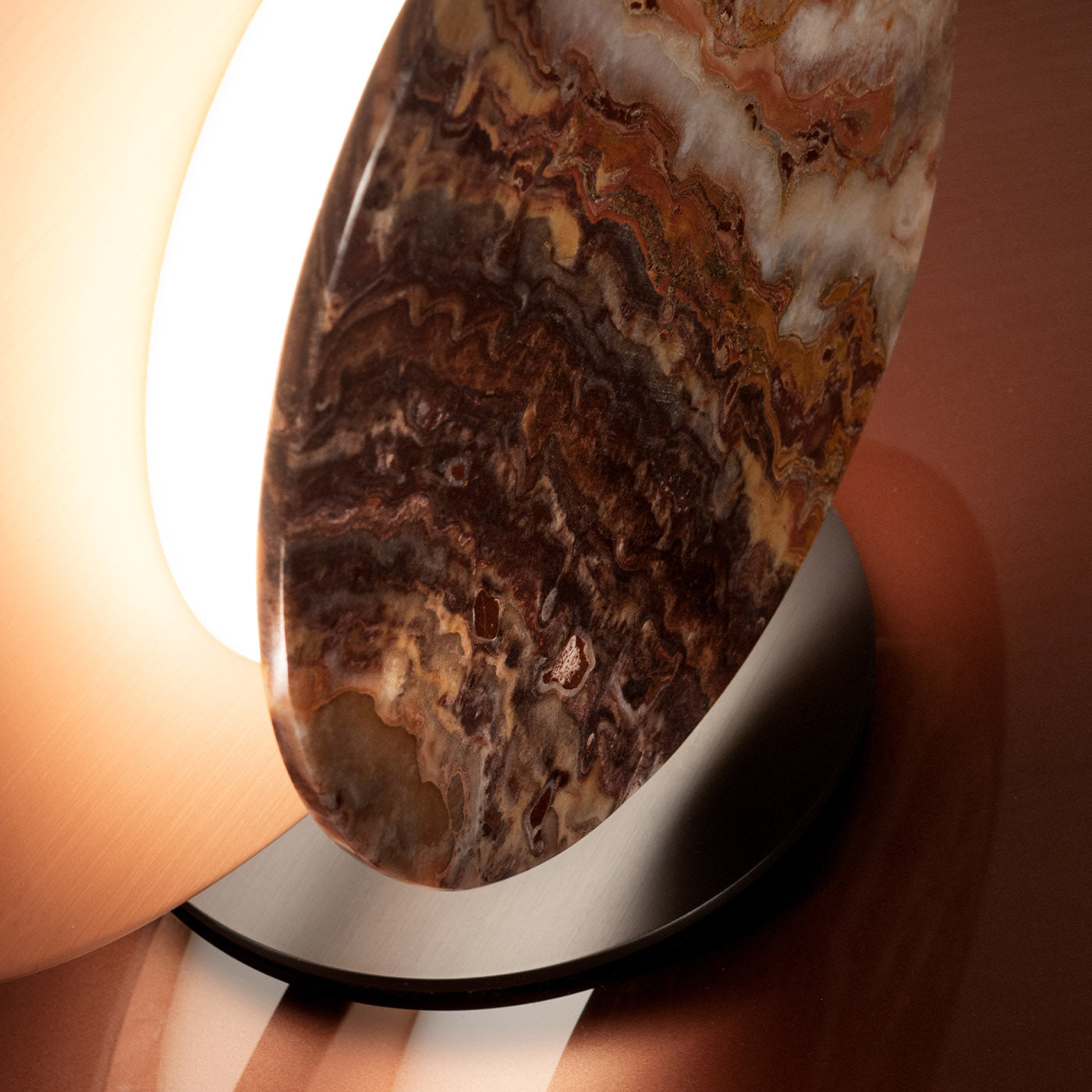 Clis Satin Copper and Purple Onyx Table Lamp Laura Meroni | Artemest