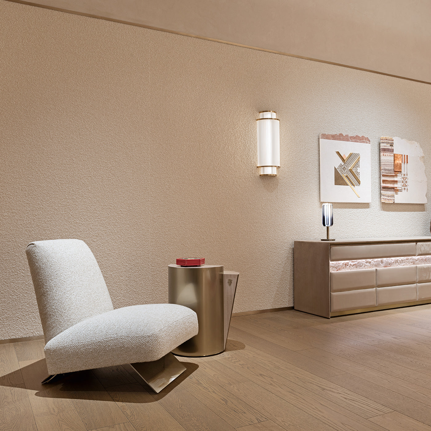 Aries White Fabric And Satin Gold Metal Armchair Visionnaire | Artemest