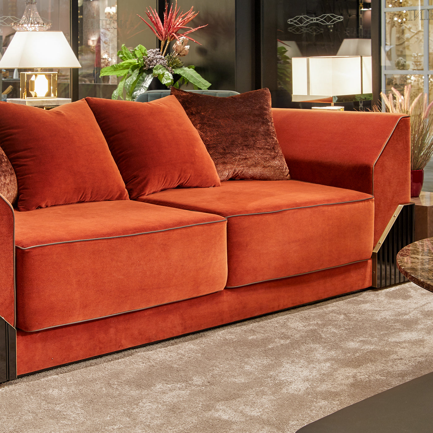 Douglas Velvet Rust-Colored Sofa Cafedesart | Artemest