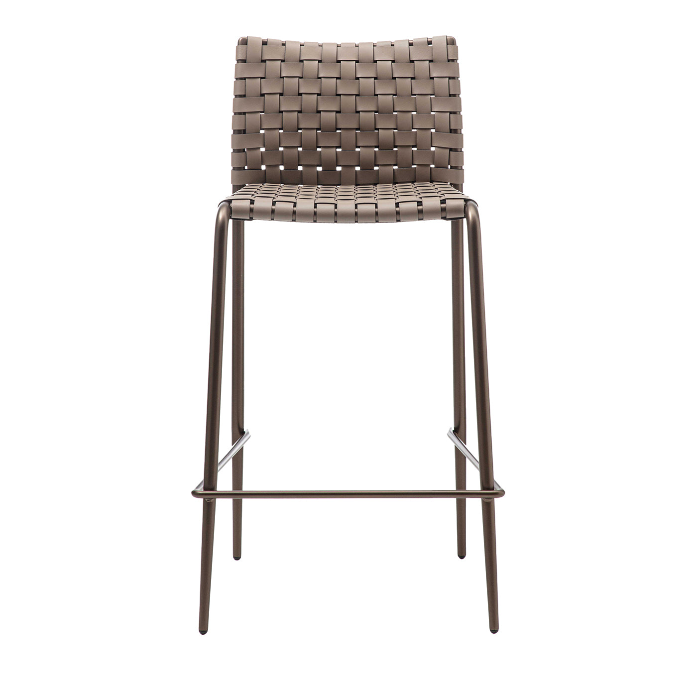 Gazzella Brown Woven Bar Stool Enrico Pellizzoni | Artemest