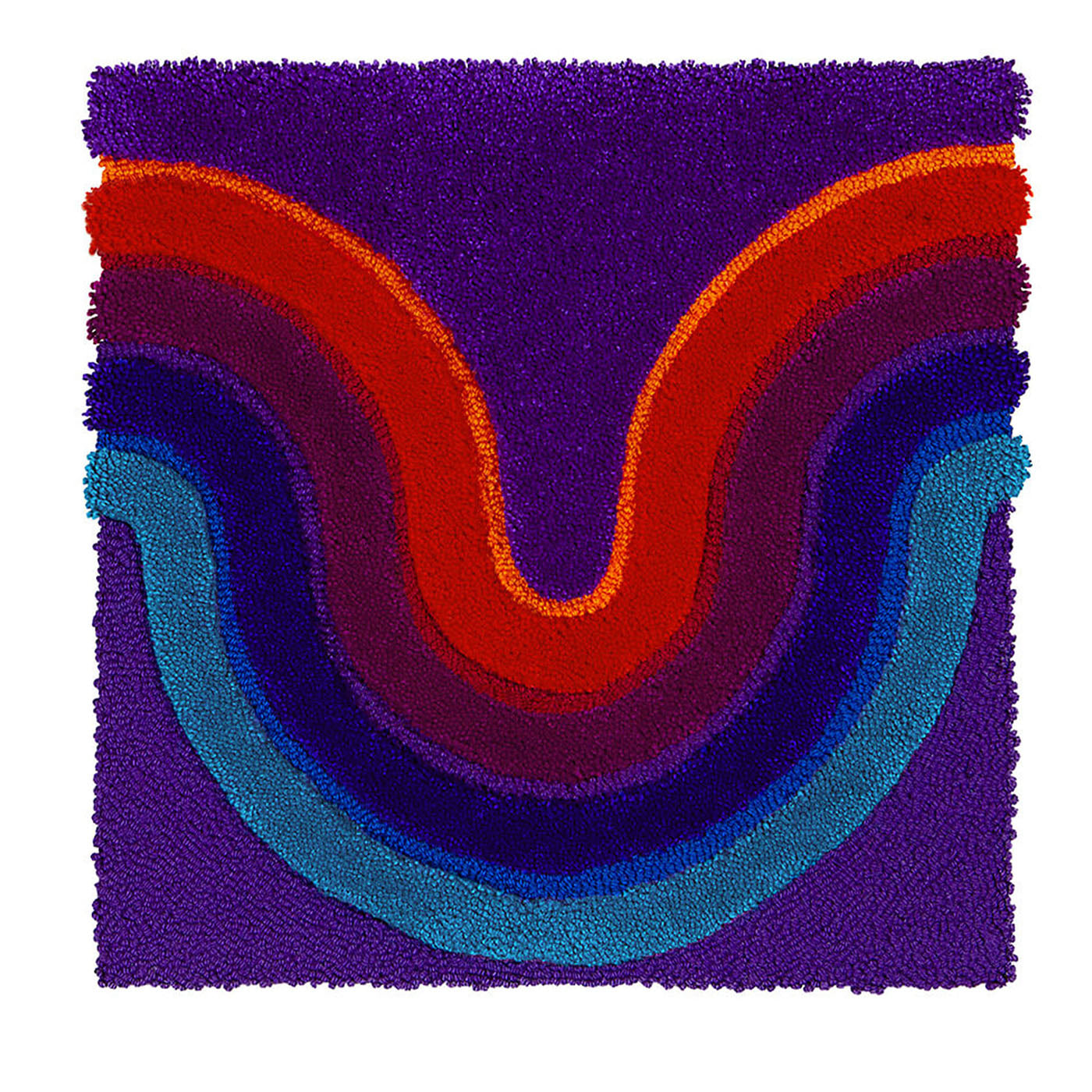 Alfombra de lana policromada VP Domino Curve de Verner Panton Amini ...