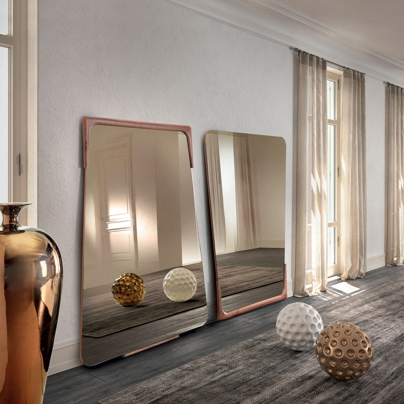 Destiny Mirror with Solid Canaletto Walnut Frame by Marco Corti Pacini ...