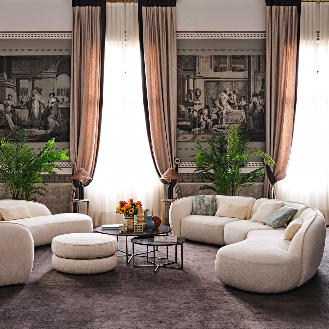 Erasmo White Sofa Black Tie | Artemest