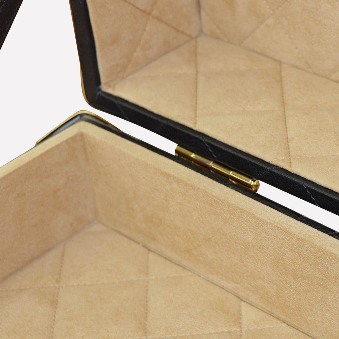 Regale Quilted Blue & Gold Leather Trunk Terrida | Artemest