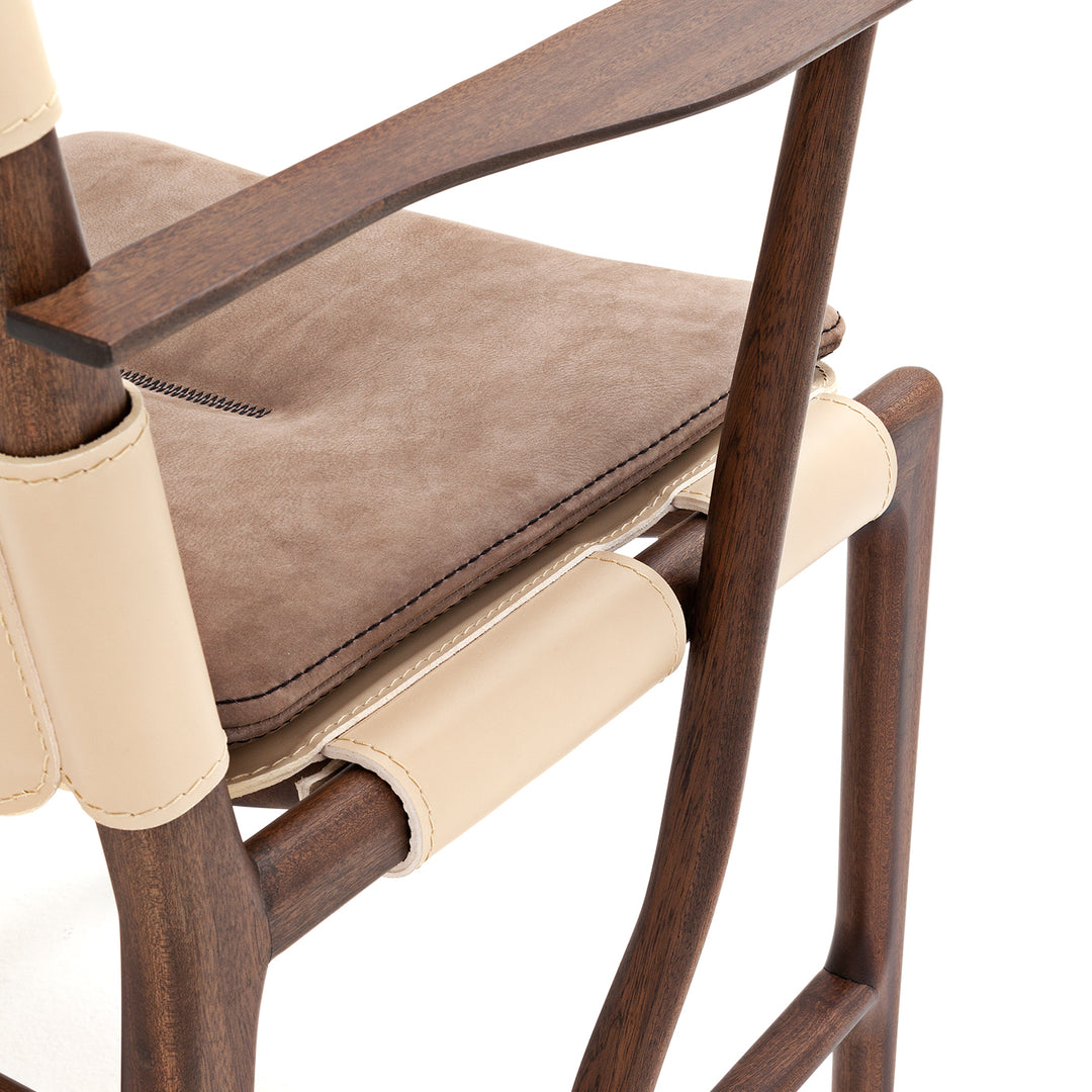 Levante Beige Chair with Armrests by Massimo Castagna Exteta | Artemest