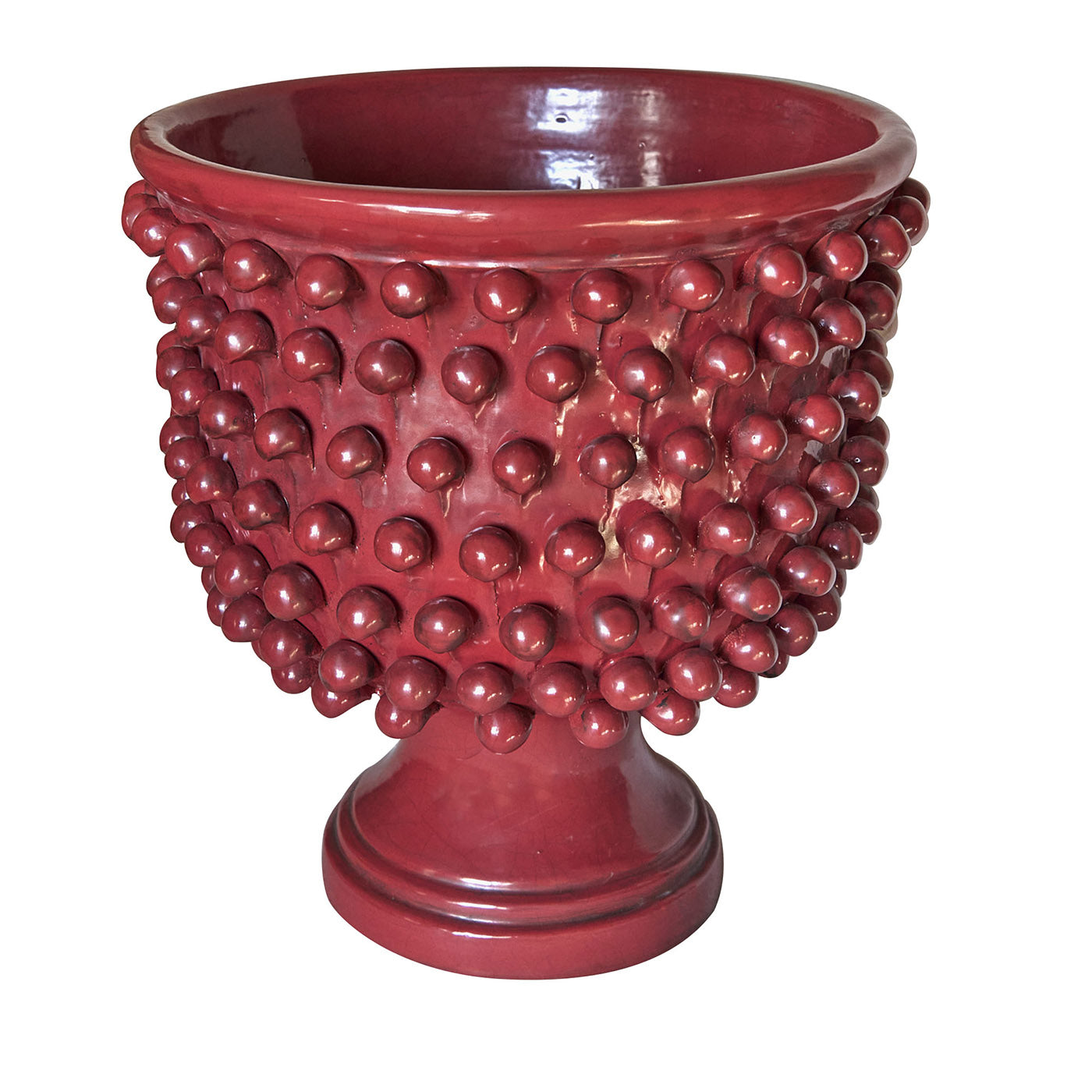 Red Textured Cachepot Ceramiche Ceccarelli | Artemest