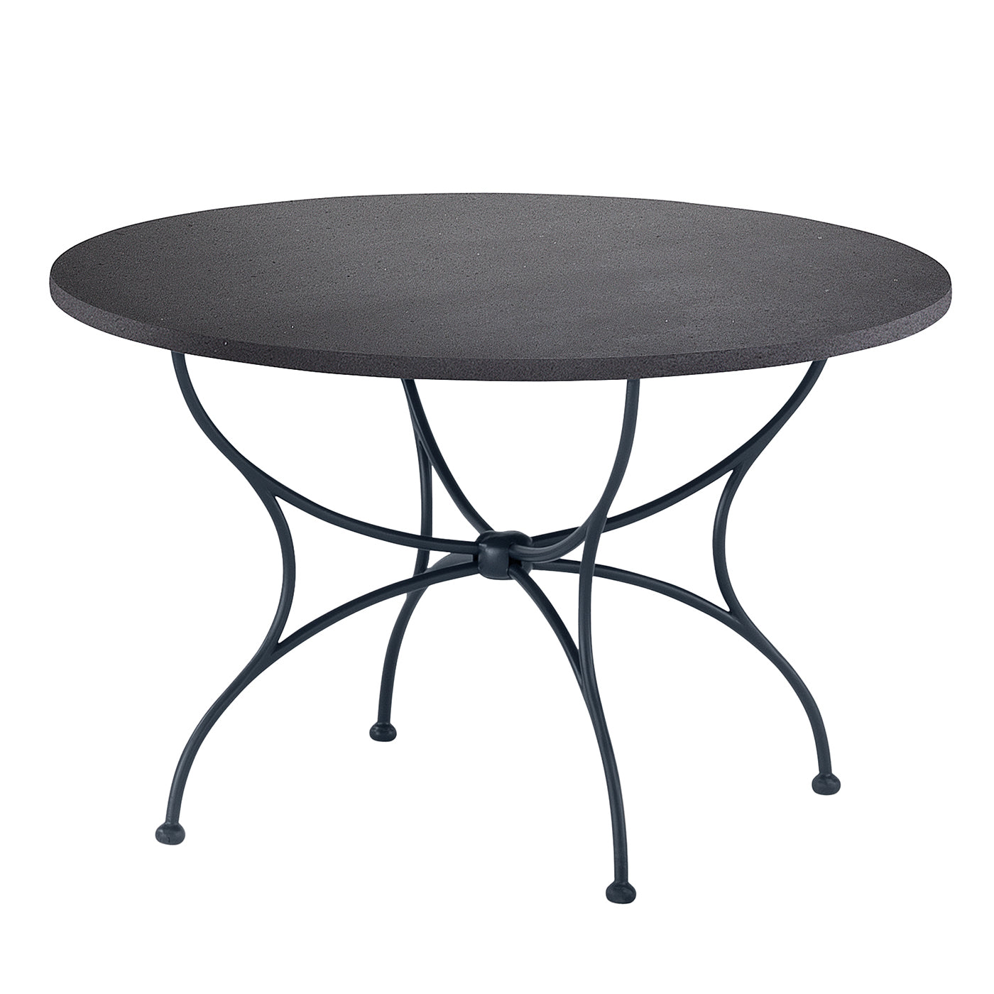 Solivo Lava Stone & Wrought Iron Round Table Dante Negro | Artemest