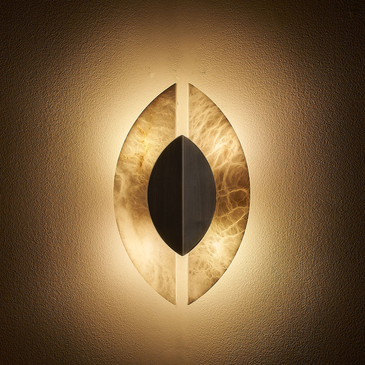 "Shields" Wall Sconce in Brushed Bronze and Alabaster Matlight Milano ...