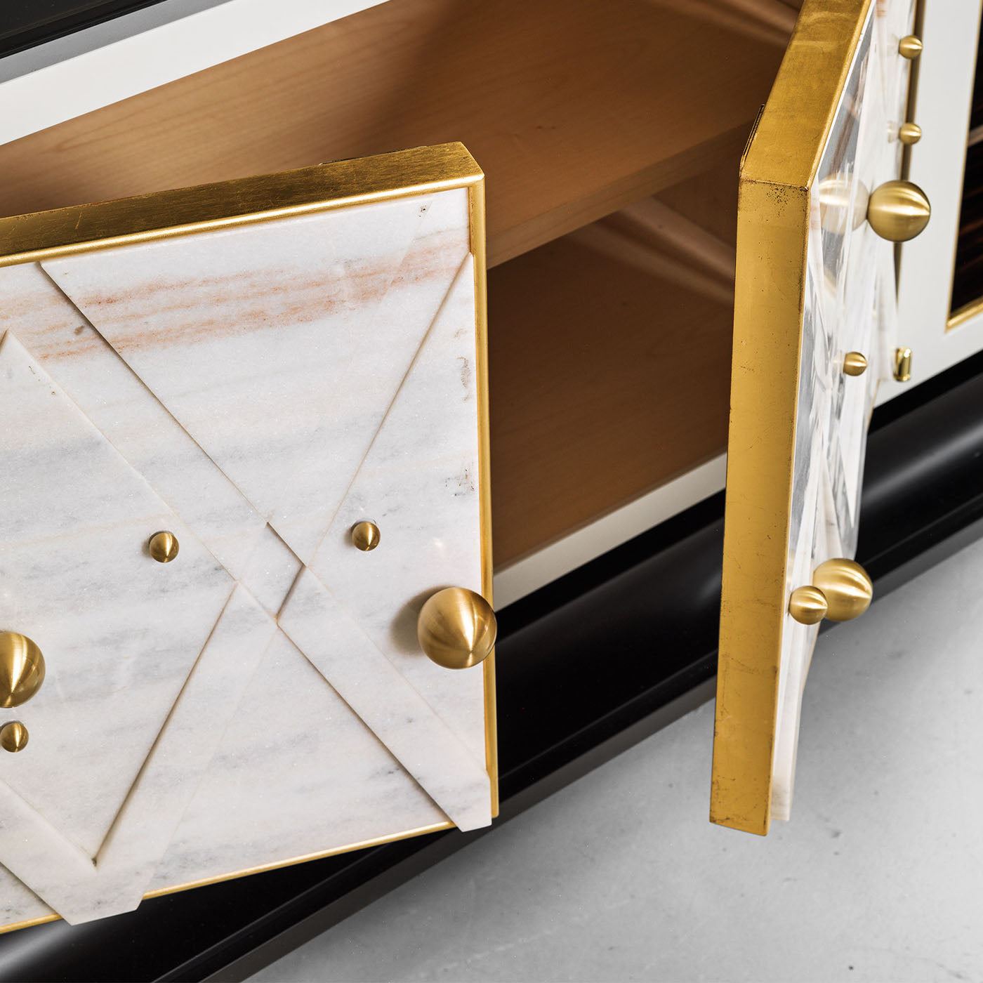 Ebony And Marble Sideboard Provasi | Artemest