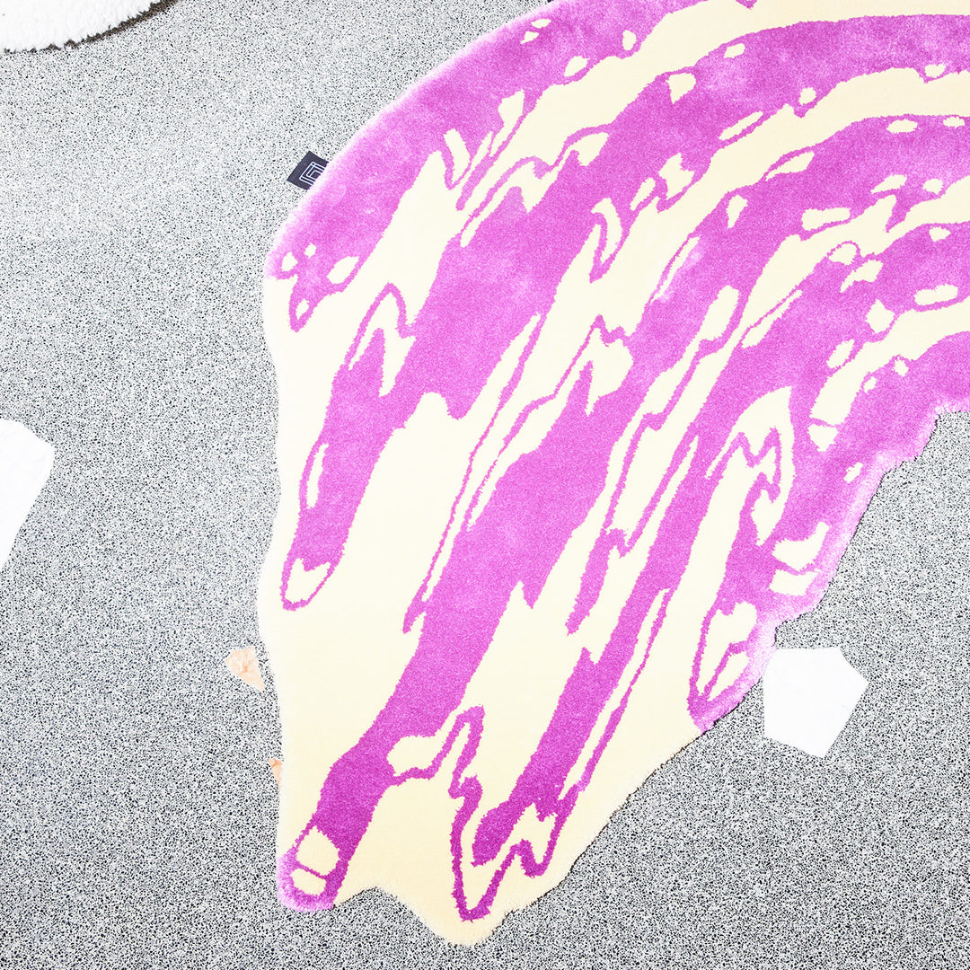 The Floor Is Lava - Pink Orchid Plain Shaped Rug by PLACéE Carpet ...