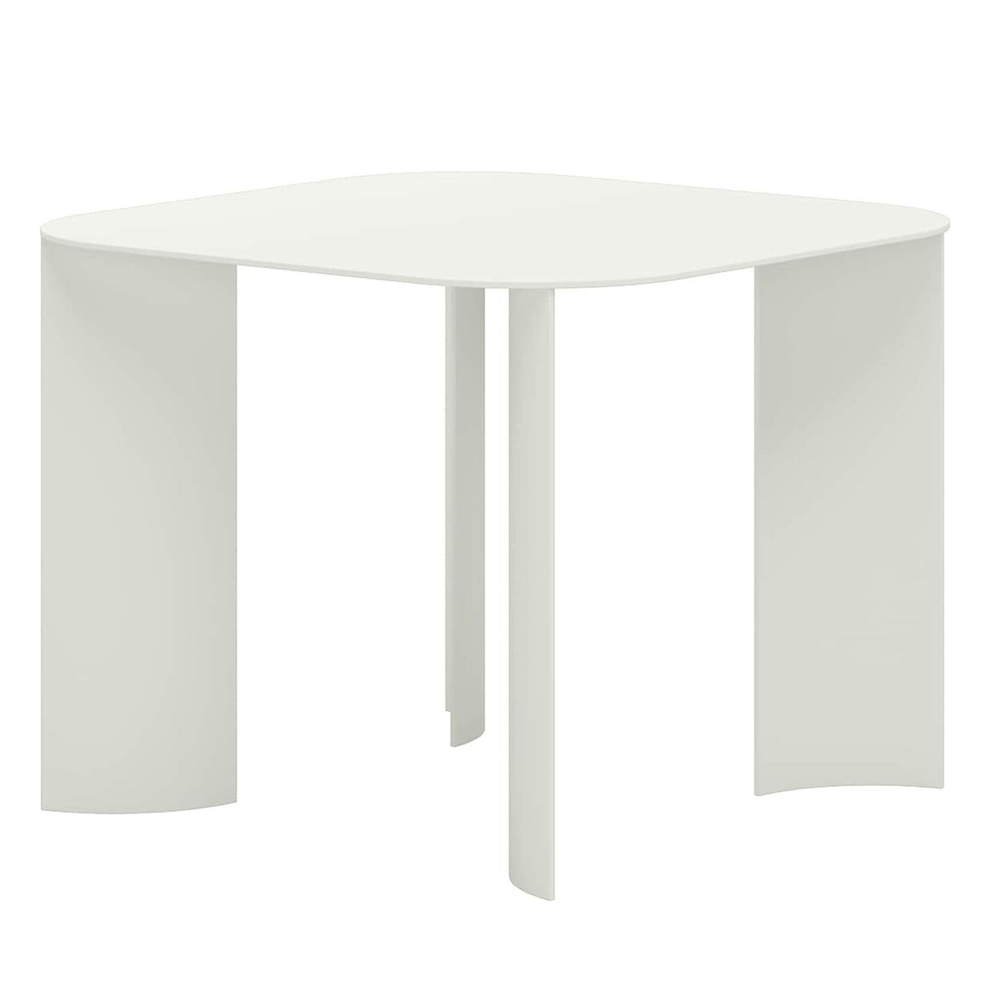 India Small Square White Metal Outdoor Dining Table Marco Ripa | Artemest