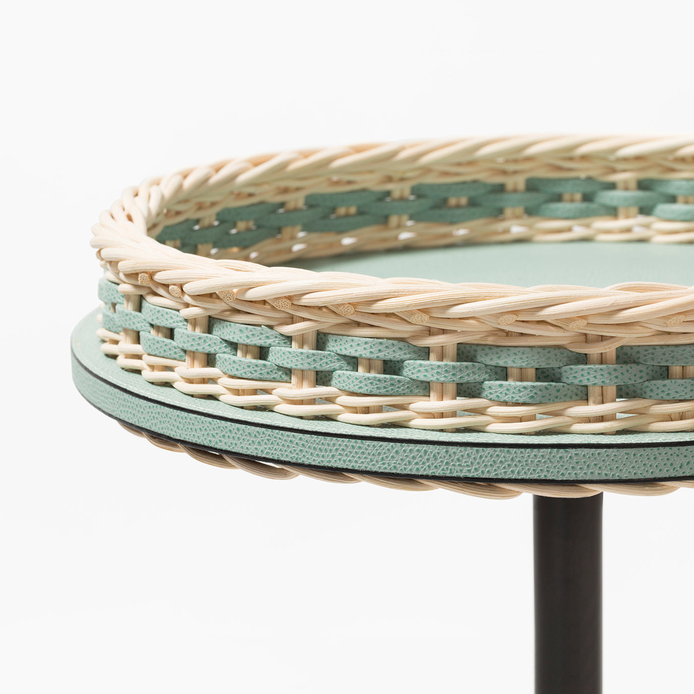 Matisse Leather & Rattan Side Table - Medium Giobagnara | Artemest