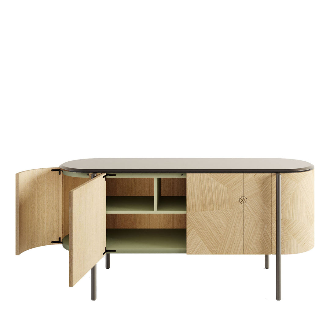 Mia 4-Door Curved Beige Sideboard Cafedesart | Artemest
