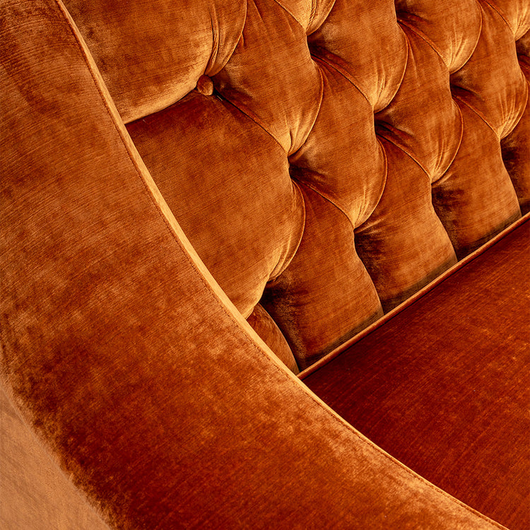 Elba Rust Velvet Sofa Porte Italia | Artemest
