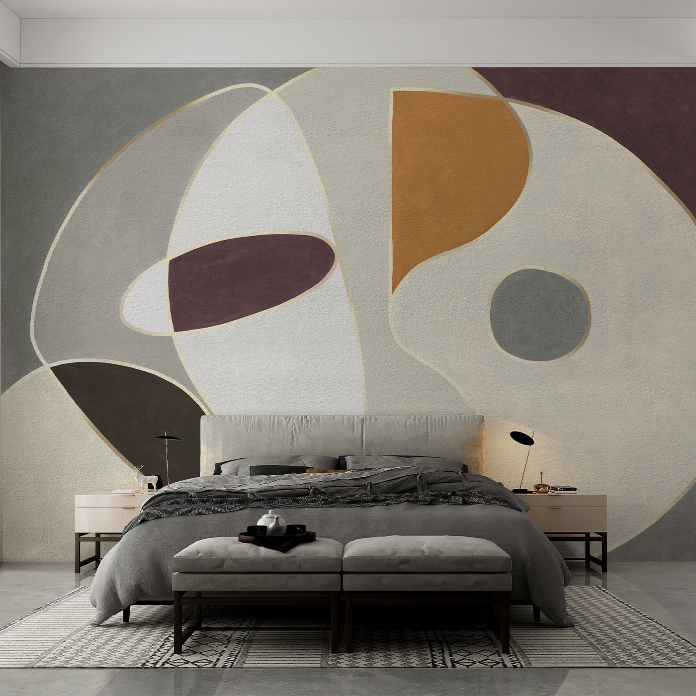 Bright colors shapes on shapes #1 textured wallpaper Affreschi ...