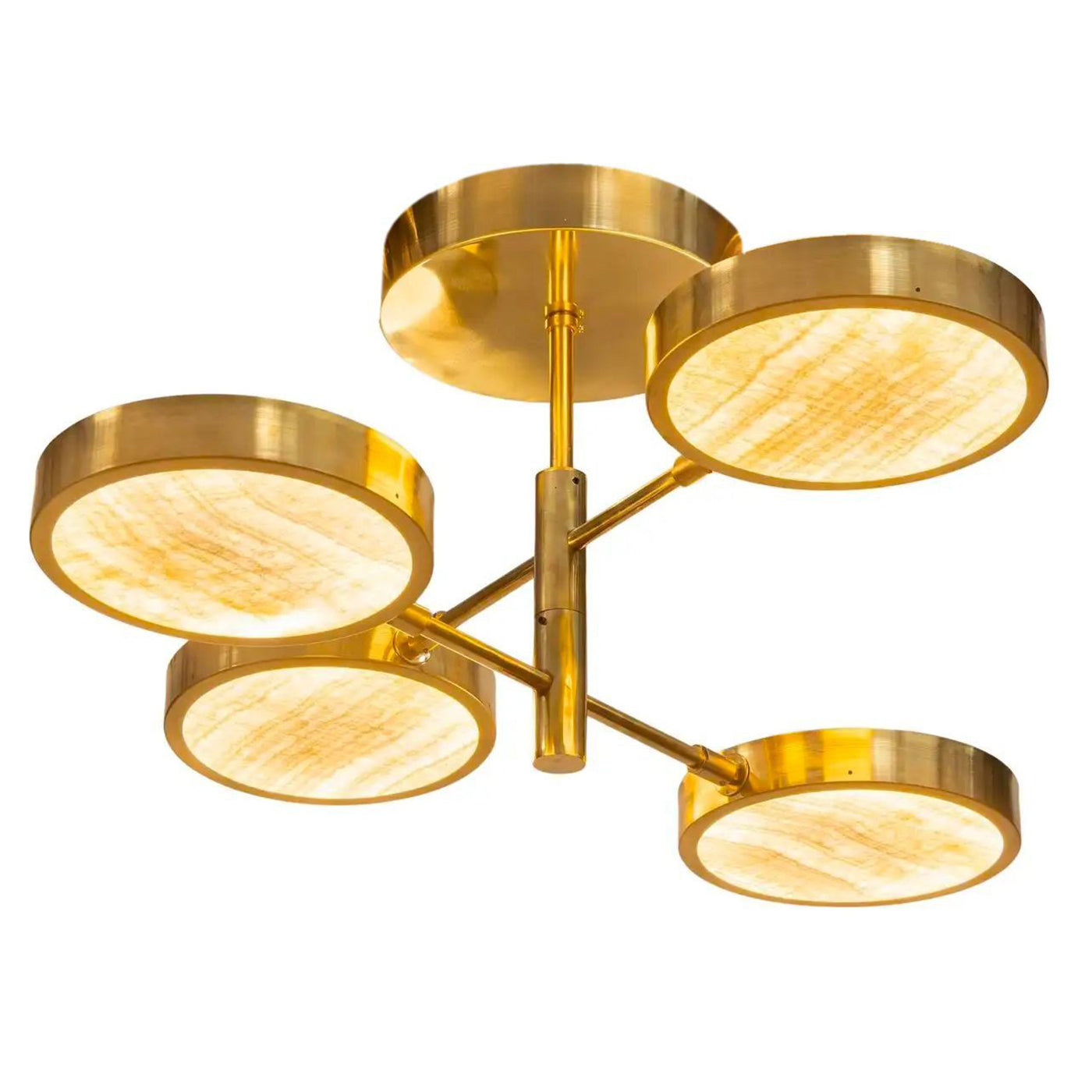 Sistema Solare 4-Light Ivory-Toned Onyx And Brass Chandelier Silvio ...