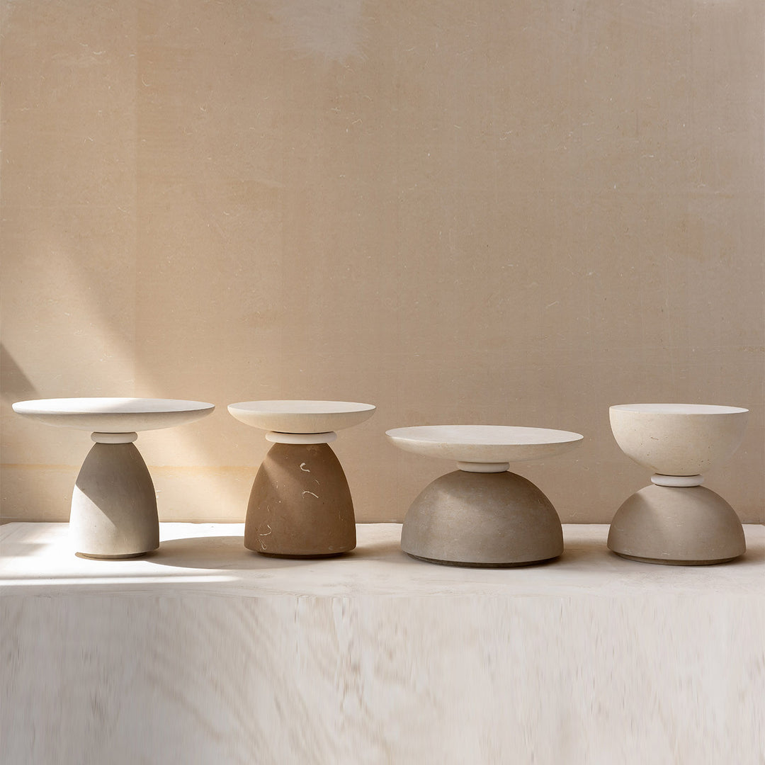 Geo E Side Table by Apospersano Pimar Limestone | Artemest