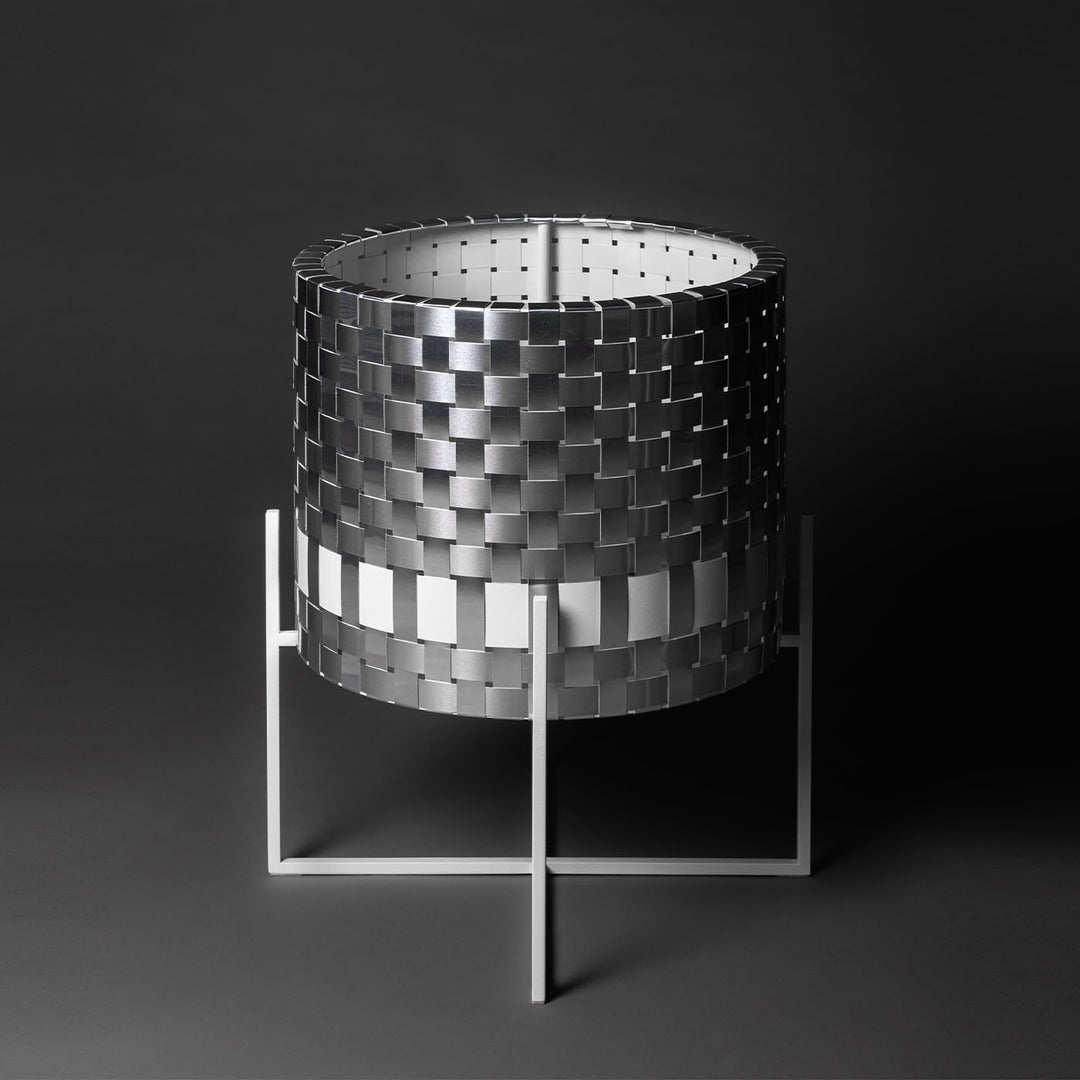 Galatea Silvery Metal Cachepot Splot Design | Artemest