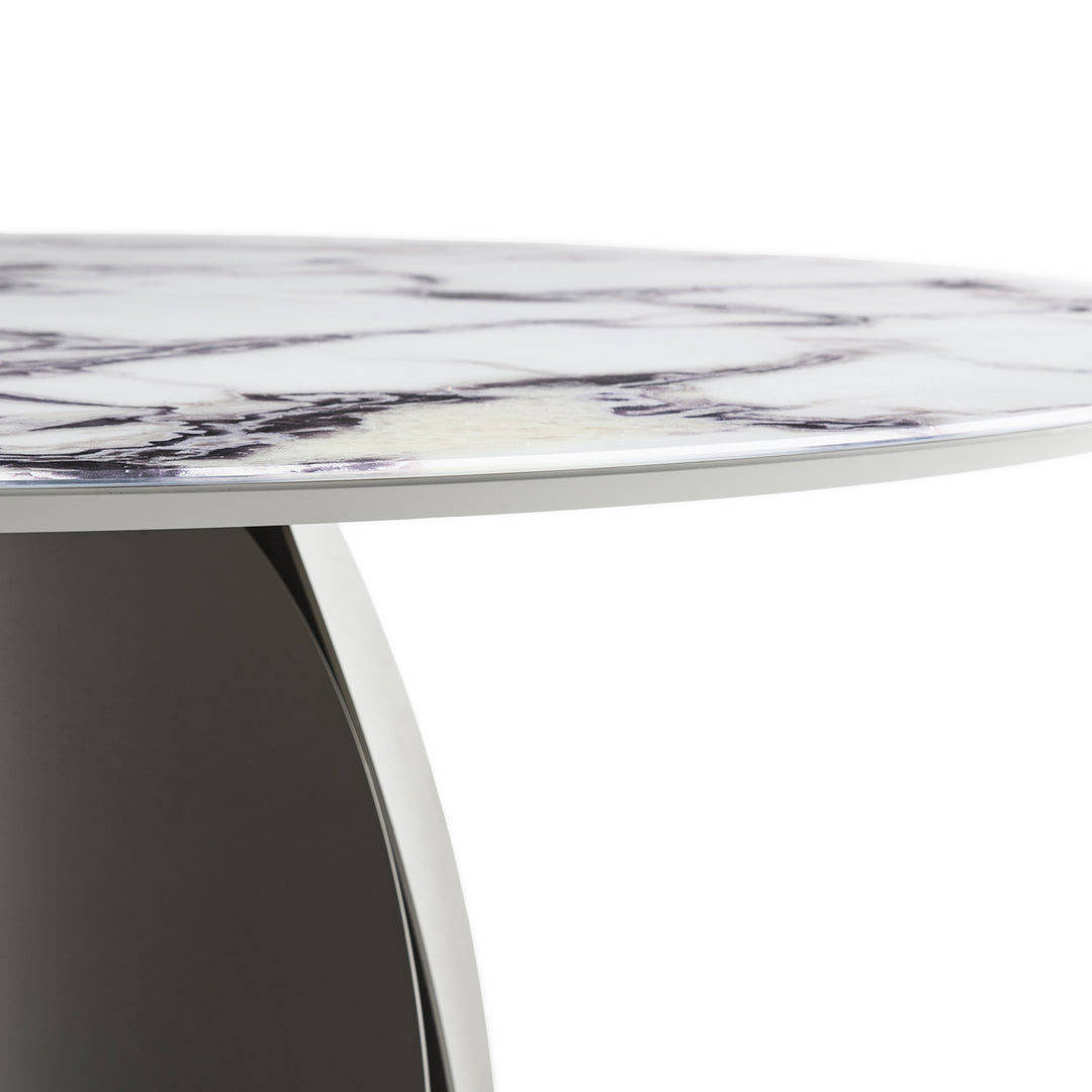 Tulipano Small Round Trinity Marble-Effect Table Morica Design | Artemest