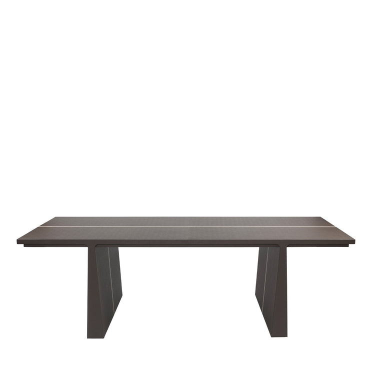 La Linea Brown Leather Desk/Dining Table Giobagnara | Artemest