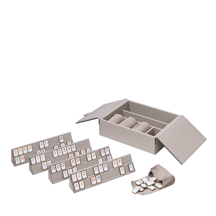 Rummikub Gray Leather Game Set Giobagnara | Artemest