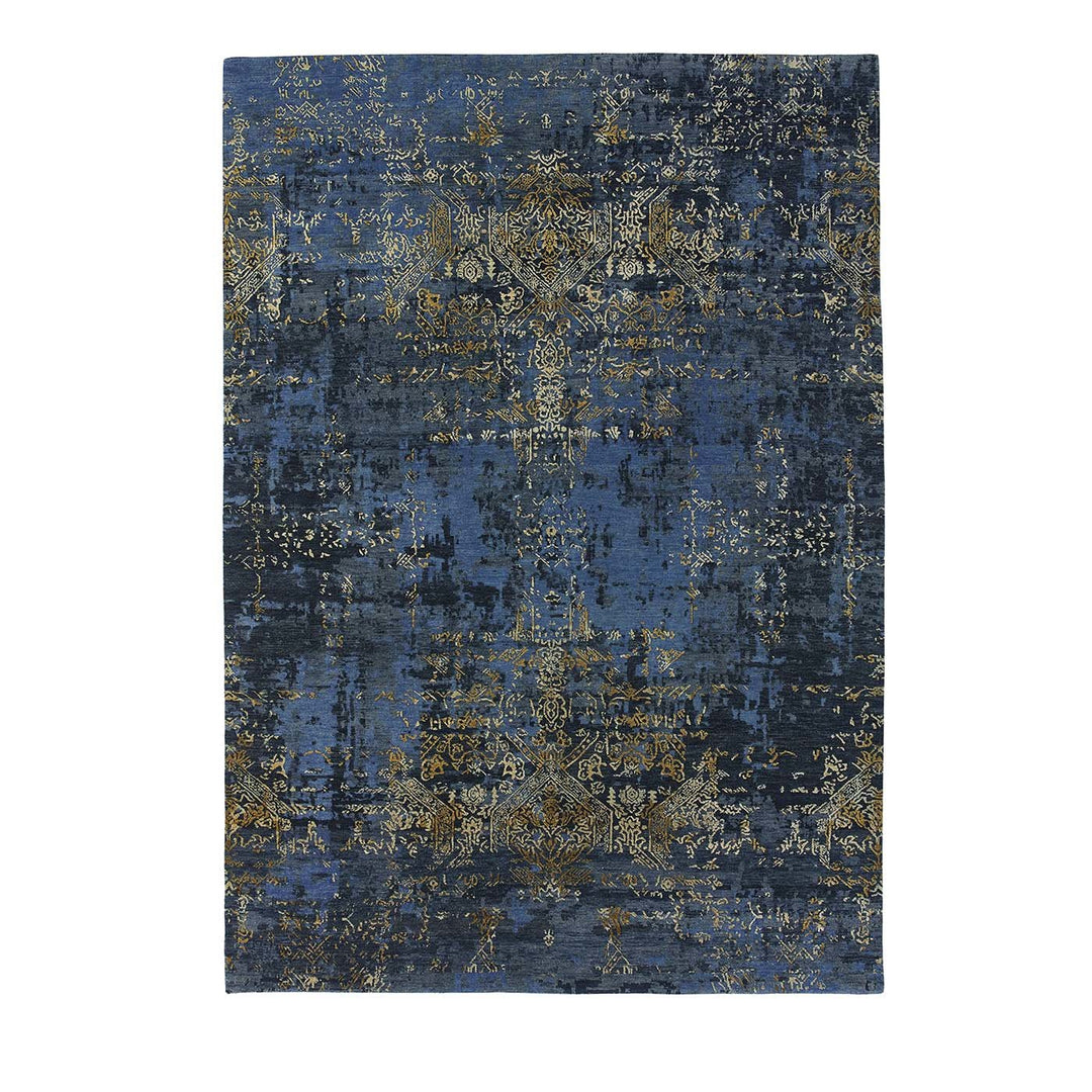 Elite Navy Blue Gold Rug Sitap Carpet Couture Italia | Artemest